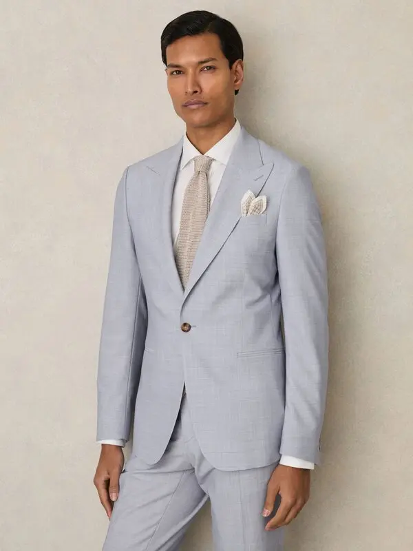 REISS Sb Belmont Sb Single-breasted Textured Blazer Slim-fit With Wool