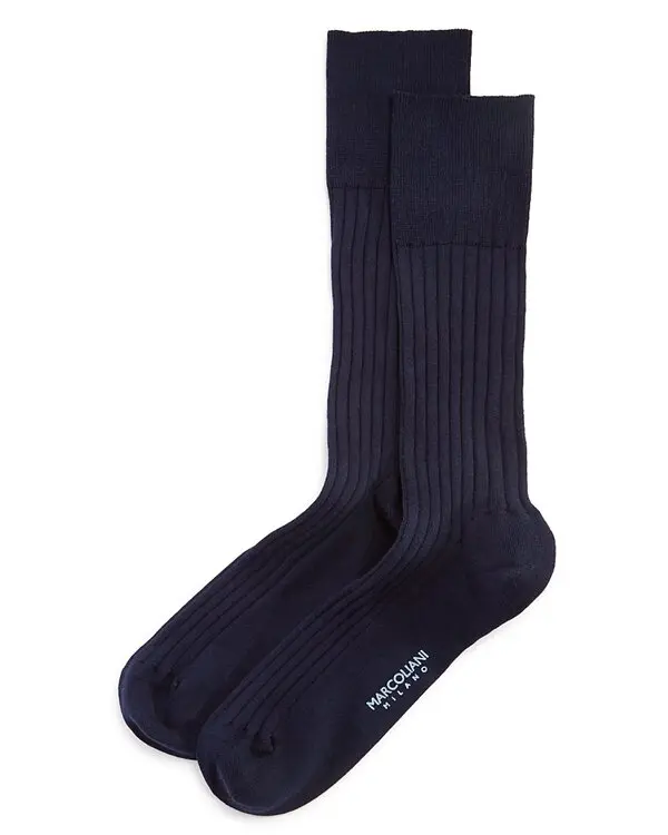 Marcoliani Ribbed Socks - Navy