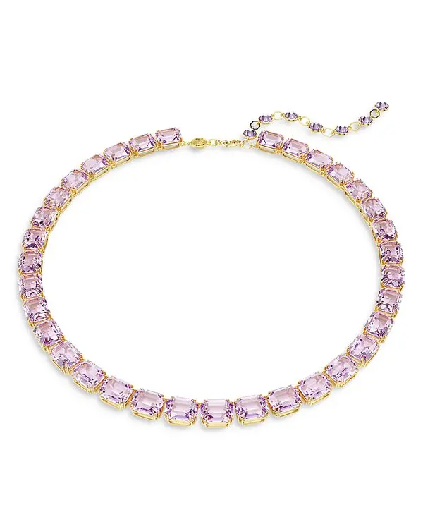 SWAROVSKI Millenia Octagon Crystal Tennis Necklace - Pink