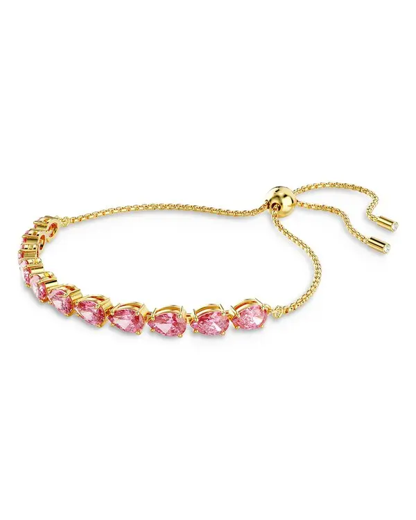 SWAROVSKI Matrix Crystal Pear Tennis Bracelet - Pink/gold