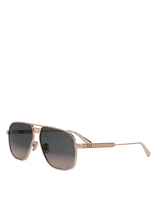 Dior Cannage A1u Square Sunglasses - Gold/smoke