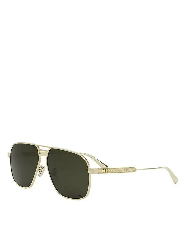 Dior Cannage A1u Square Sunglasses - Nickel/ Green