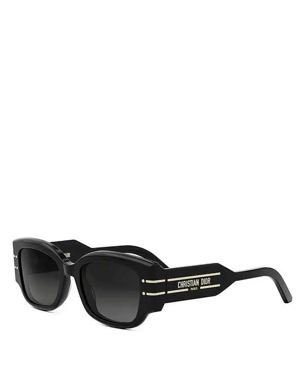 Dior Signature S13i Rectangle Sunglasses - Black/smoke Grad