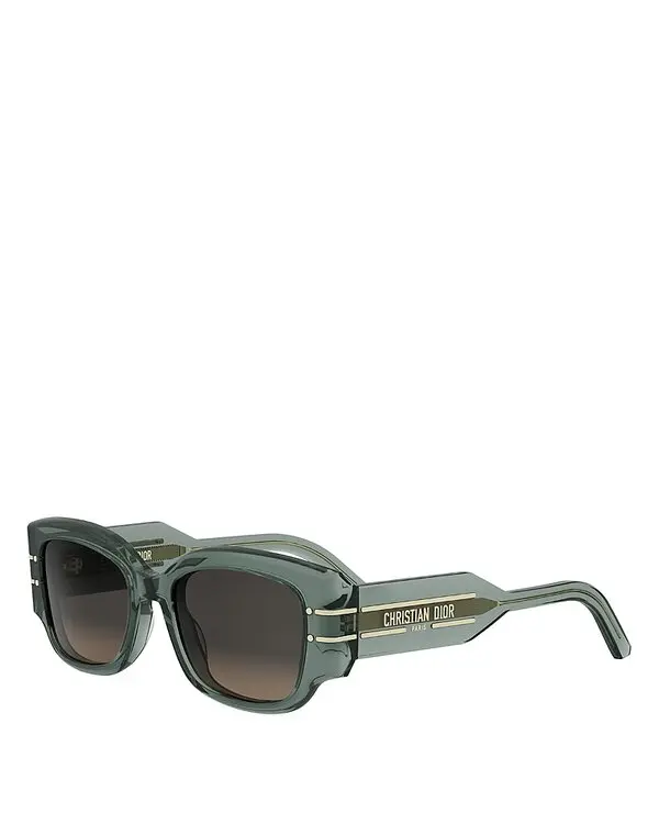 Dior Signature S13i Rectangle Sunglasses - Green/rovieux