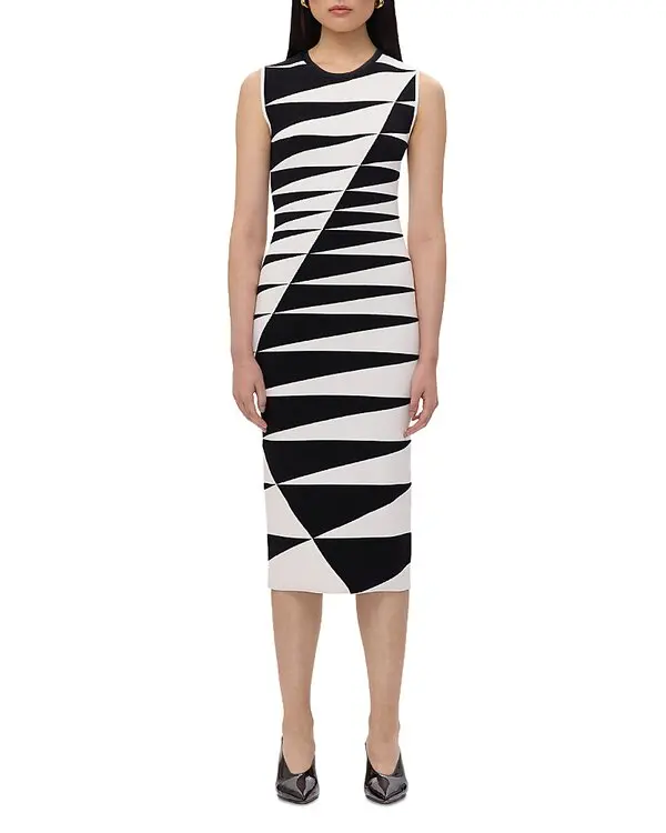 Herve Leger Valeria Midi Dress - Black Combo