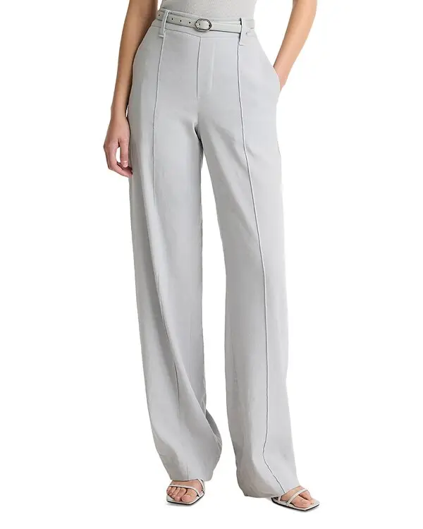Vince Linen-blend High-rise Trousers - Bay Mist