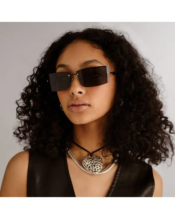 Le Specs Rectangle Sunglasses, 69mm