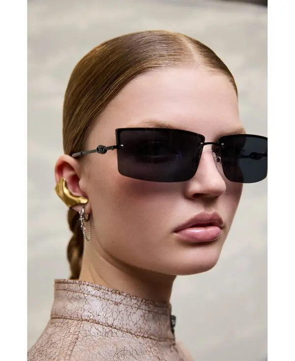 Le Specs Rectangle Sunglasses, 69mm