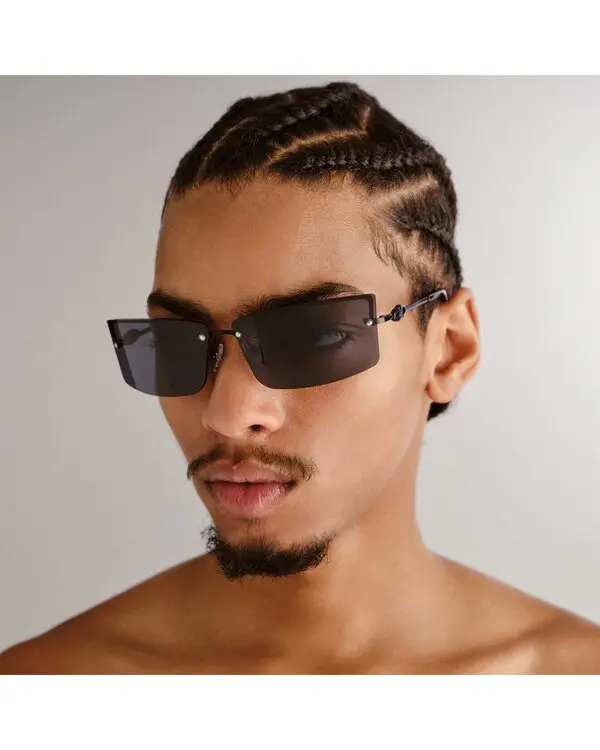 Le Specs Rectangle Sunglasses, 69mm