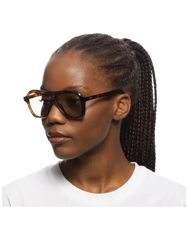 Le Specs Drizzle Geometric Sunglasses, 56mm - Tortoise