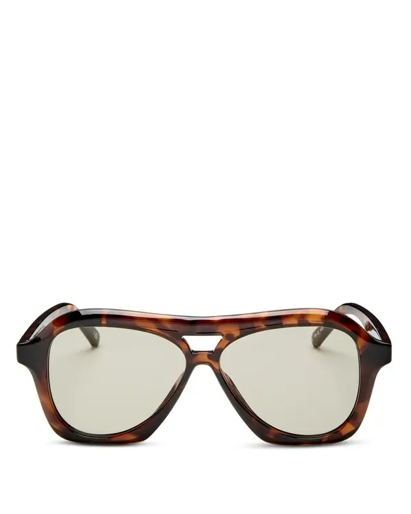 Le Specs Drizzle Geometric Sunglasses, 56mm - Tortoise