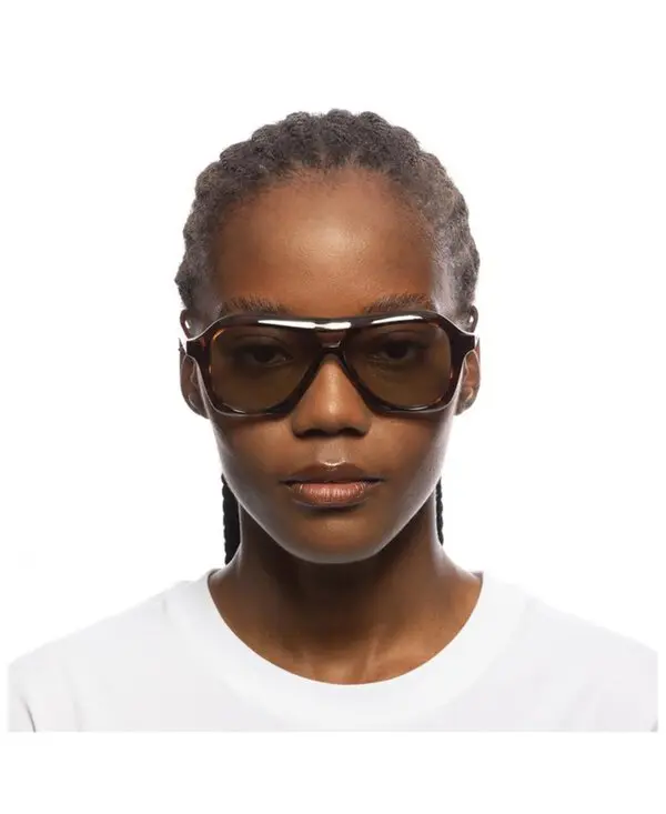 Le Specs Drizzle Geometric Sunglasses, 56mm - Tortoise