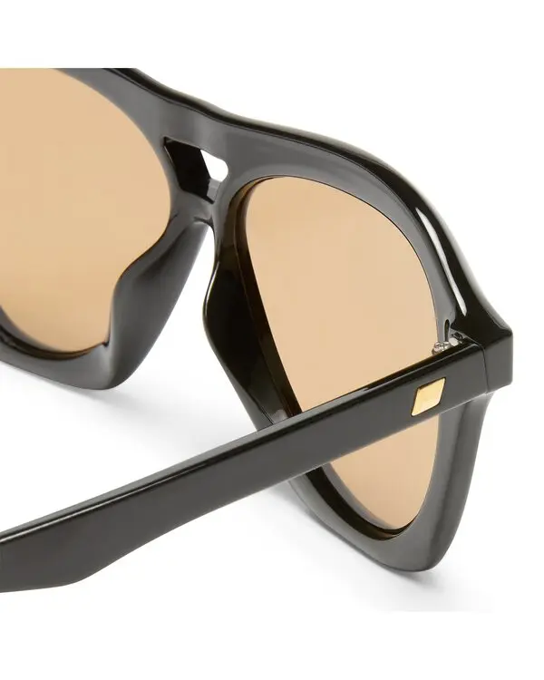 Le Specs Drizzle Geometric Sunglasses, 56mm - Tortoise/orange