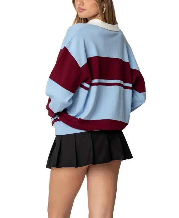 EDIKTED Kian Striped Polo Sweater - Mix