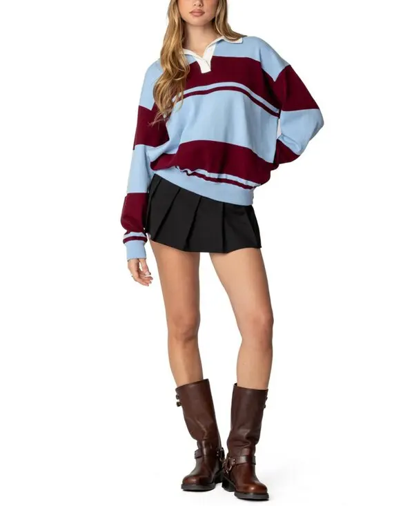 EDIKTED Kian Striped Polo Sweater - Mix