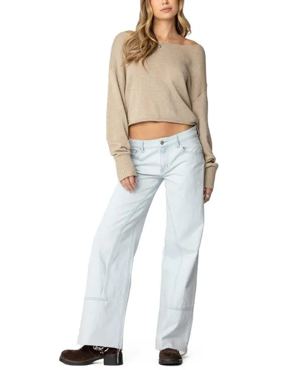 EDIKTED Aviv Wide Neck Oversized Sweater