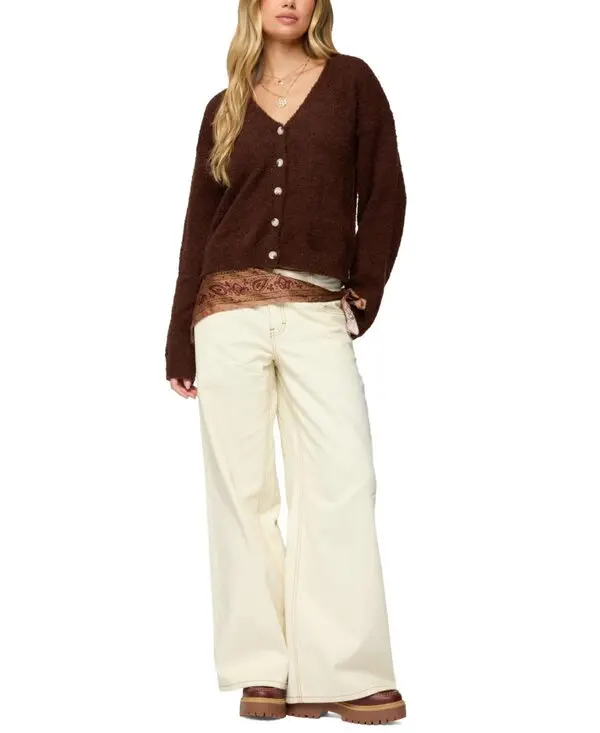 EDIKTED Knitted Cardigan - Brown