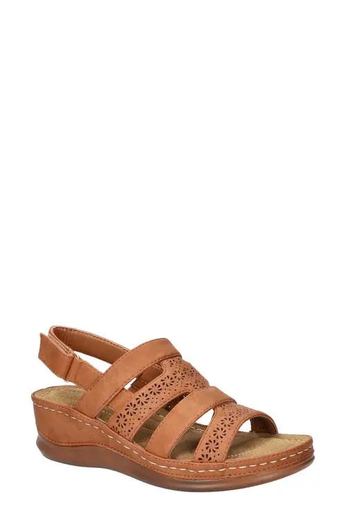 EASY WORKS BY EASY STREET Alexi Slingback Wedge Sandal - Tan