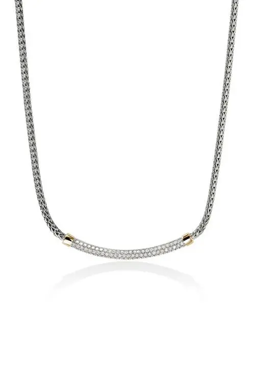 John Hardy Sterling Pavé Diamond Chain Necklace - Silver