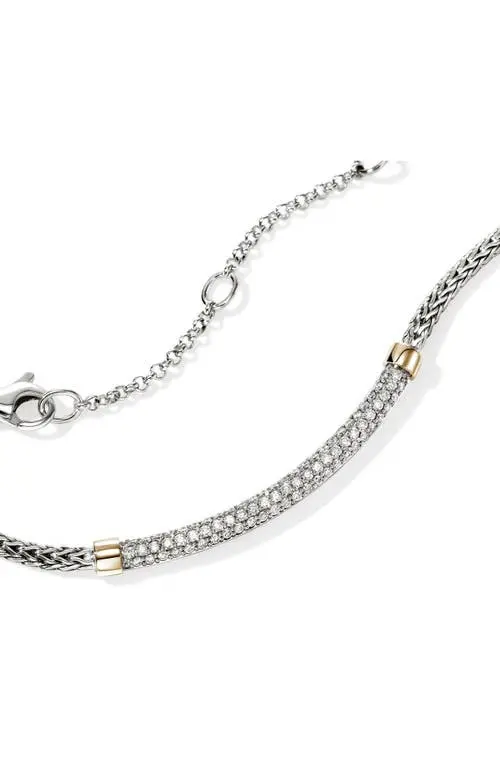 John Hardy Sterling Pavé Diamond Chain Necklace - Silver