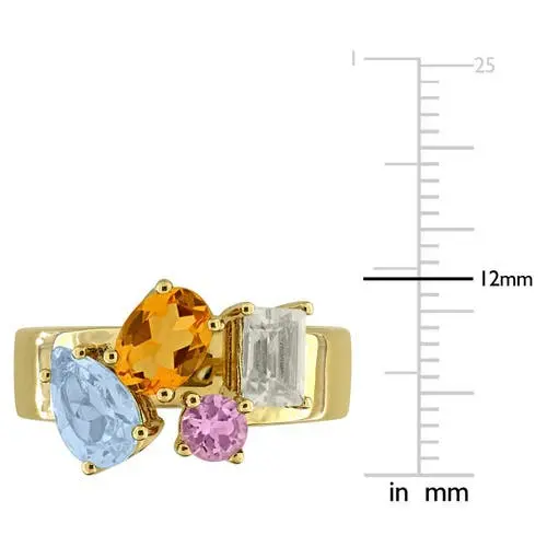 JULIANNA B. Gemstone Sterling Silver Ring - Citrine/yellow-plated