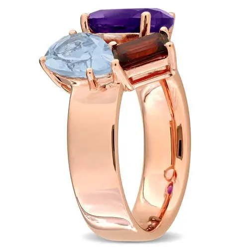 JULIANNA B. Gemstone Three-stone Ring - Amethyst