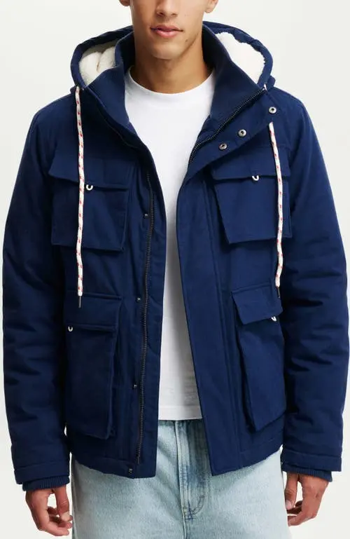 COTTON ON Heavy Weight Utility Parka - Navy