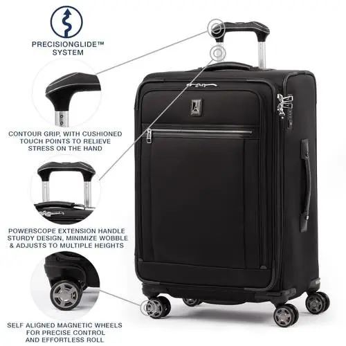 TRAVELPRO Platinum Elite 25-inch Expandable Spinner Luggage - Shadow Black