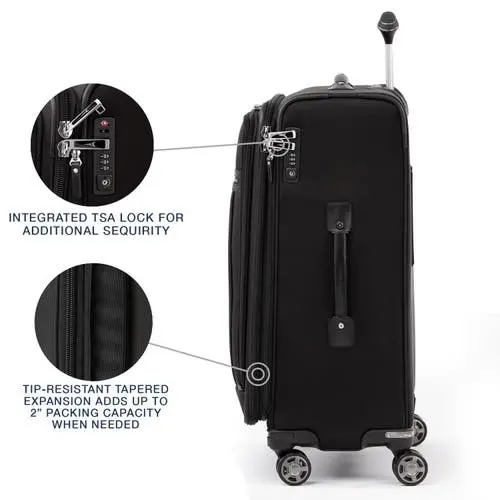 TRAVELPRO Platinum Elite 25-inch Expandable Spinner Luggage - Shadow Black