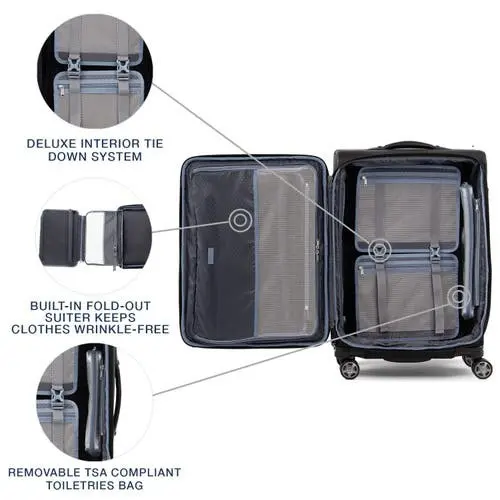 TRAVELPRO Platinum Elite 25-inch Expandable Spinner Luggage - Shadow Black