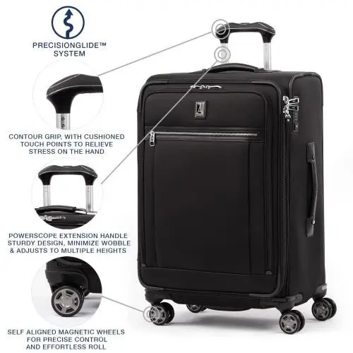 TRAVELPRO Platinum Elite 25-inch Expandable Spinner Luggage - Shadow Black