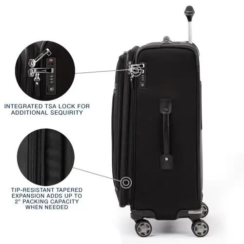TRAVELPRO Platinum Elite 25-inch Expandable Spinner Luggage - Shadow Black