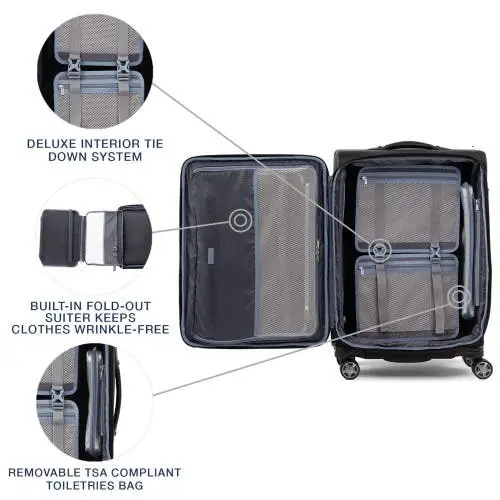 TRAVELPRO Platinum Elite 25-inch Expandable Spinner Luggage - Shadow Black