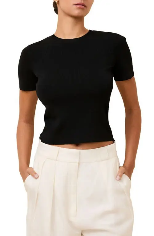 Solid & Striped The Riada Crop Knit Top - Noir