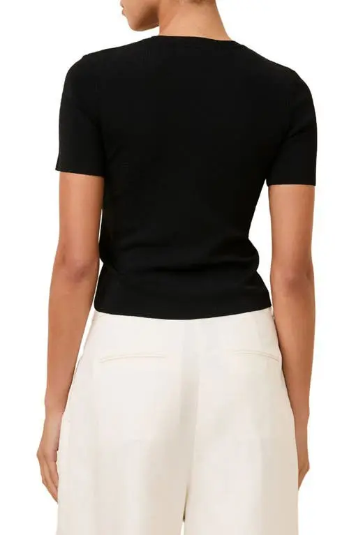 Solid & Striped The Riada Crop Knit Top - Noir
