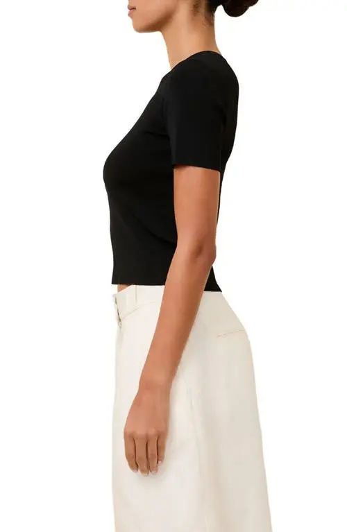 Solid & Striped The Riada Crop Knit Top - Noir