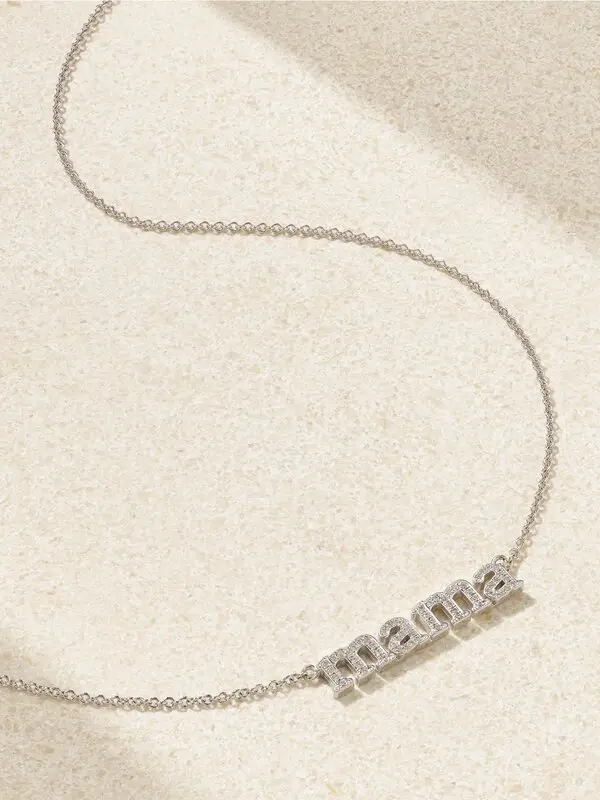 JENNIFER MEYER Mama 18-karat White Gold Necklace - Silver
