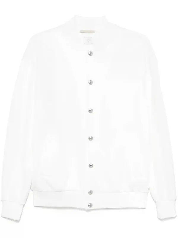 Eleventy Jersey Bomber Jacket - White
