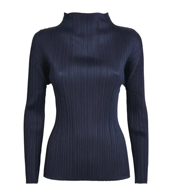 Issey Miyake Long Sleeve Top - Navy
