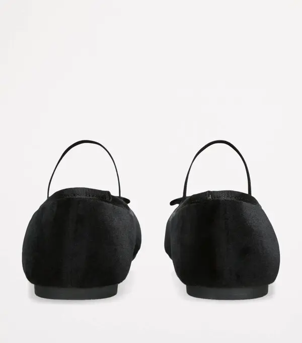 PAPOUELLI Velvet Ballet Flats - Black