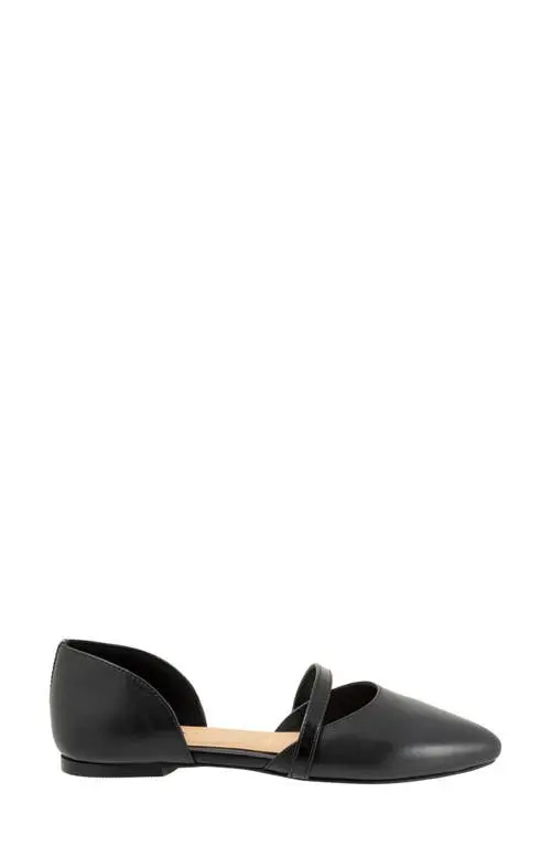 Trotters Emory D'orsay Pointed Toe Flat - Black