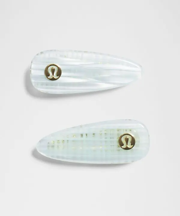 Lululemon Alligator Hair Clips - Foam Cloud/white