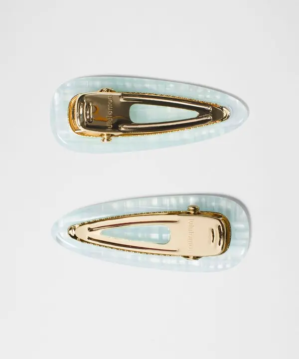 Lululemon Alligator Hair Clips - Foam Cloud/white