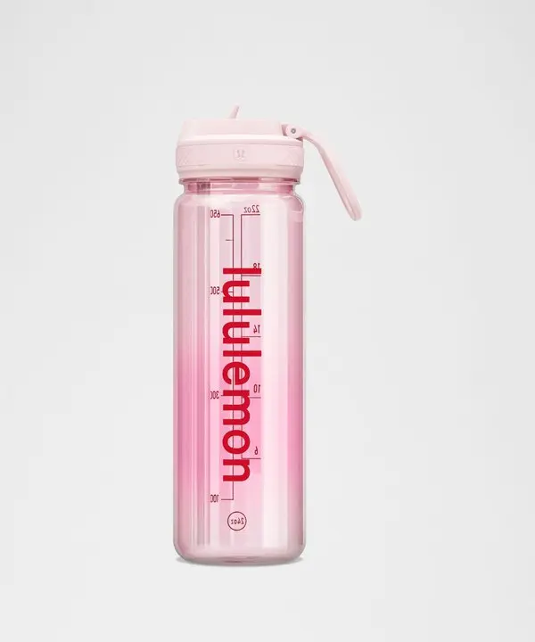 Lululemon Back To Life Clear Bottle 24oz - Pink Pearl/candy Cloud/oxford Red