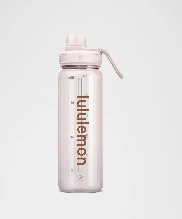 Lululemon Back To Life Clear Bottle 24oz - Porcelain Pink/twilight Rose