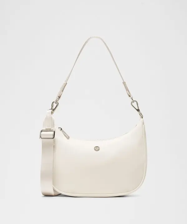 Lululemon City Essentials Small Shoulder Bag 3l - Light Ivory/silver