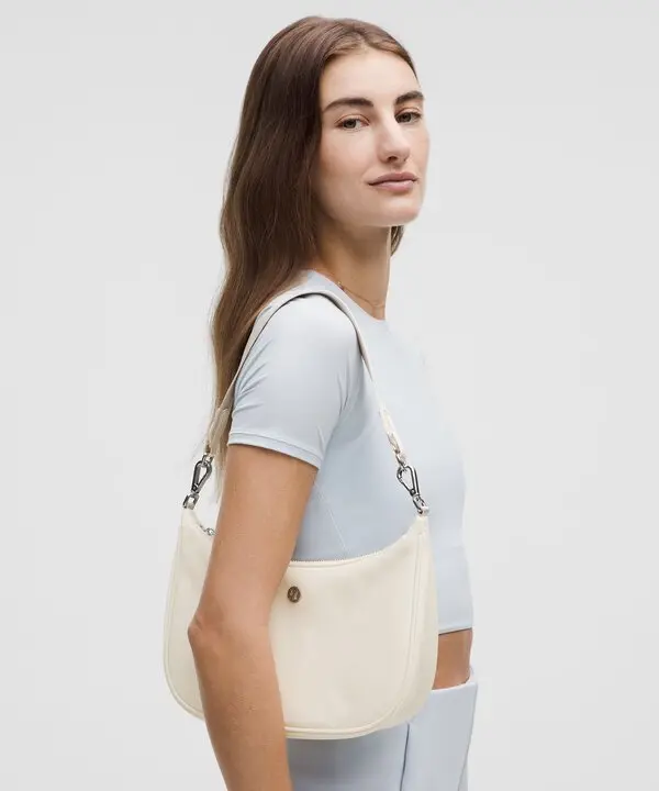Lululemon City Essentials Small Shoulder Bag 3l - Light Ivory/silver