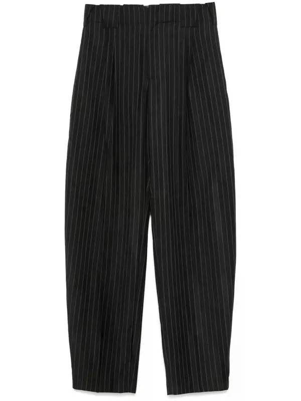 MUGLER Pleated Wide-leg Trousers - Grey