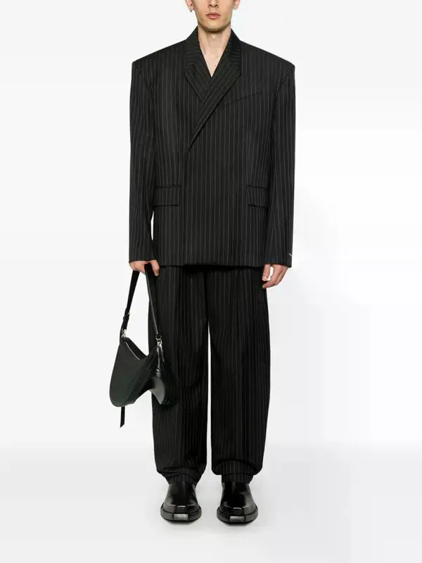 MUGLER Pleated Wide-leg Trousers - Grey
