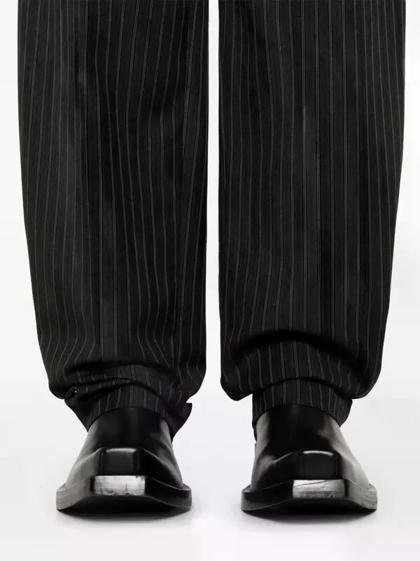 MUGLER Pleated Wide-leg Trousers - Grey